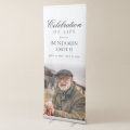 Elegant Celebration of Life Photo Funeral Retractable Banner | Zazzle