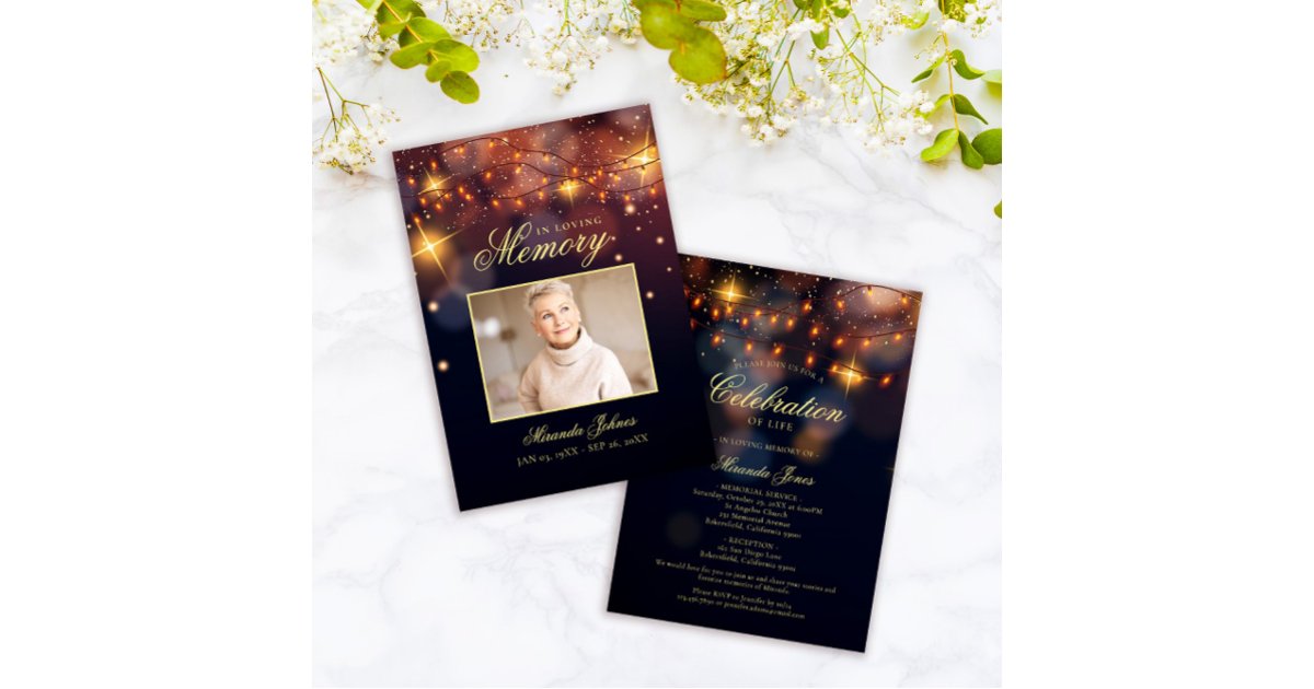 Elegant Celebration of Life Photo Memorial Invitation | Zazzle