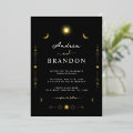 Elegant Celestial Gold Moon & Sun QR Code Wedding Foil Invitation | Zazzle