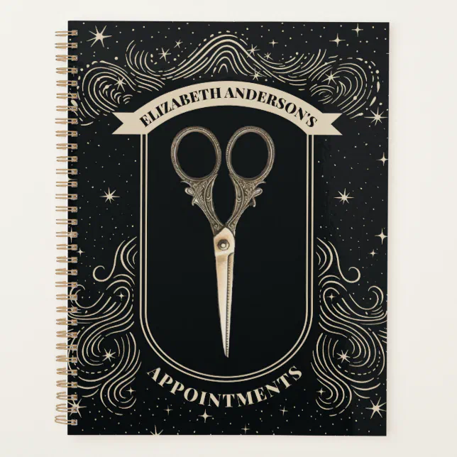 Elegant Celestial Hair Stylist Appointment Binder Planner | Zazzle