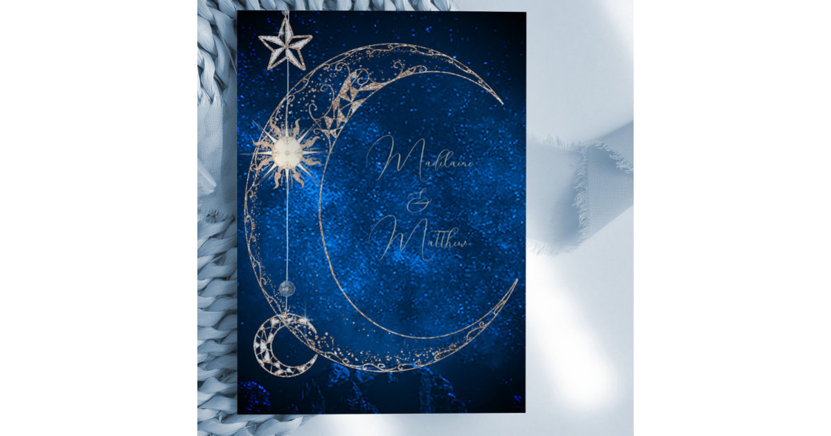 Elegant Celestial Stars Galaxy Evening Wedding Invitation | Zazzle