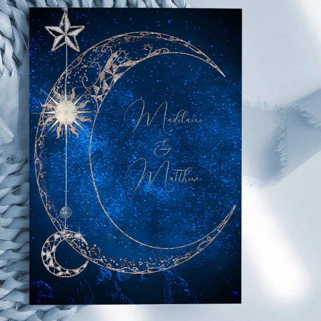Elegant Celestial Stars Galaxy Evening Wedding Invitation | Zazzle