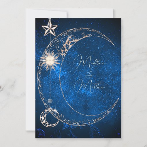 Elegant Celestial Stars Galaxy Evening Wedding Invitation | Zazzle