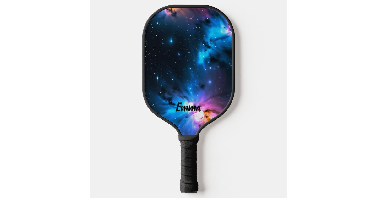 Elegant Celestial Swirls of Stars Custom Name Pickleball Paddle | Zazzle