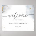 Elegant Celestial Wedding Welcome Sign | Zazzle