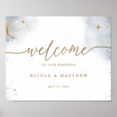 Elegant Celestial Wedding Welcome Sign | Zazzle