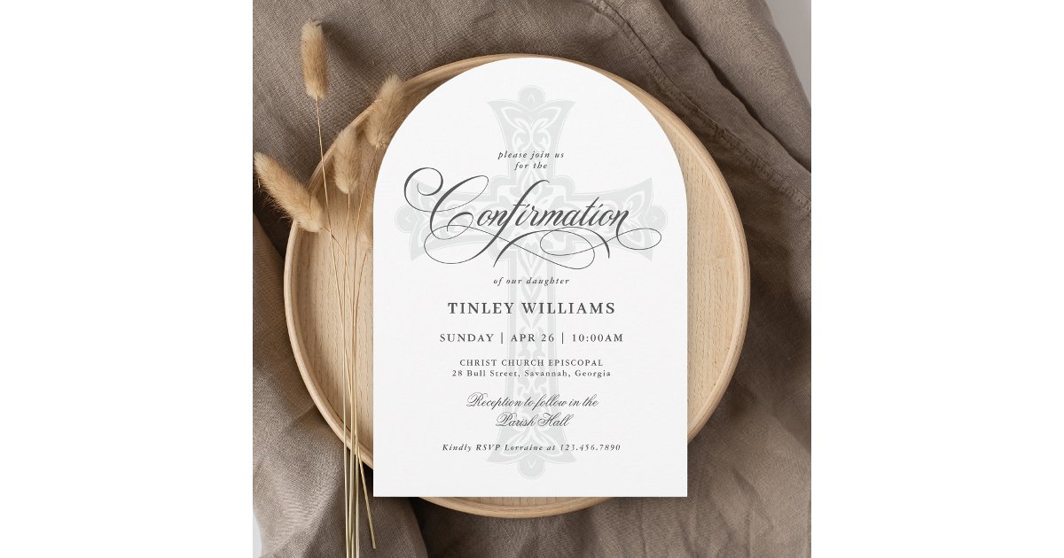 Elegant Celtic Cross Religious Confirmation Invitation | Zazzle