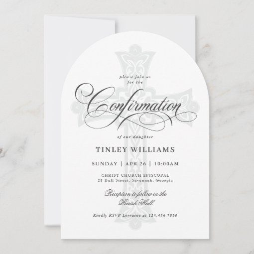 Elegant Celtic Cross Religious Confirmation Invitation | Zazzle