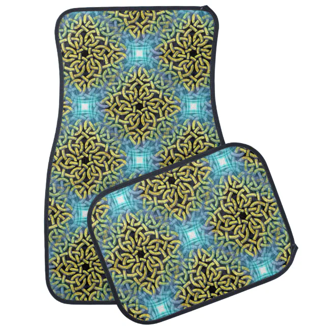 Elegant Celtic Interlacing Victorian Golden Car Floor Mat | Zazzle