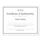 Elegant Certificate of Authenticity Stamp Template | Zazzle
