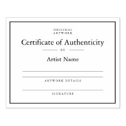Elegant Certificate of Authenticity Stamp Template | Zazzle