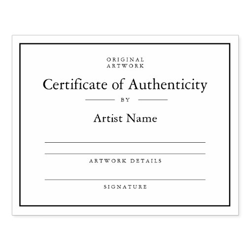 Elegant Certificate of Authenticity Stamp Template | Zazzle