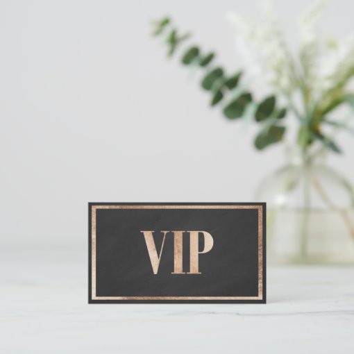 Elegant chalk black rose gold VIP card club member | Zazzle