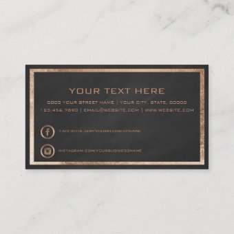 Elegant chalk black rose gold VIP card club member | Zazzle