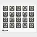 Elegant Chalkboard Floral Wreath Return Address Square Sticker | Zazzle
