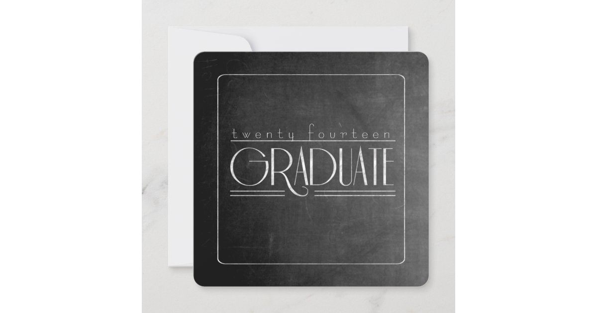 Elegant Chalkboard Graduation Square Invite | Zazzle