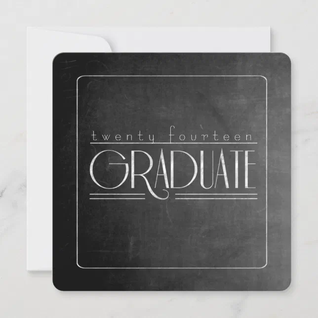 Elegant Chalkboard Graduation Square Invite | Zazzle