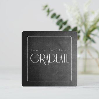 Elegant Chalkboard Graduation Square Invite | Zazzle