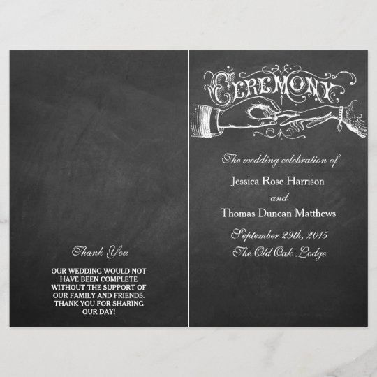 Elegant Chalkboard Wedding Ceremony Programs | Zazzle.com