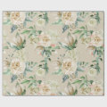 Elegant Champagne Cream Floral Botanical Wedding Wrapping Paper | Zazzle