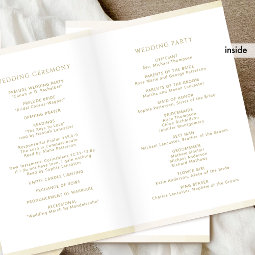 Elegant Champagne Folded Wedding Ceremony Program | Zazzle