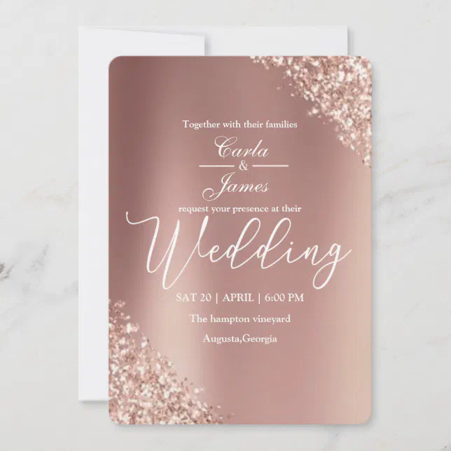 elegant champagne gold Luxury wedding Invitation | Zazzle