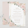 Elegant Champagne Ivory Blush Floral Wedding Invitation | Zazzle