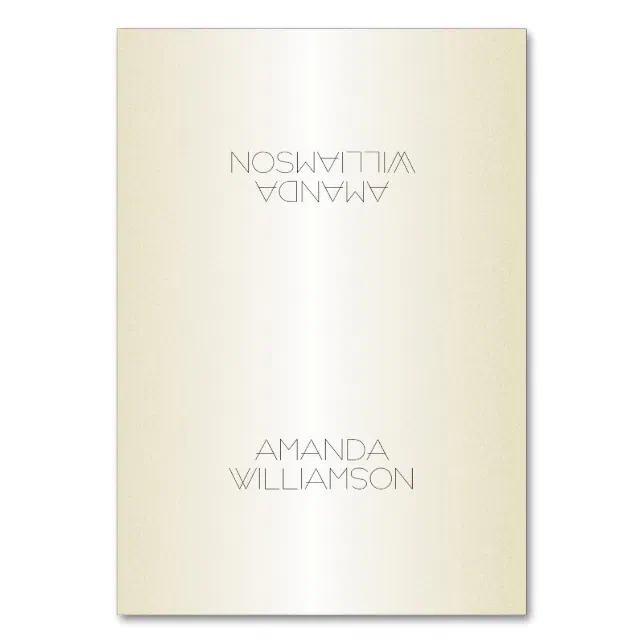 Elegant Champagne Printed Name Tented Place Cards | Zazzle