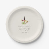 Elegant Charcuterie Wine & Cheese Engagement Party Paper Plates | Zazzle