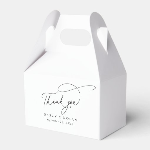 Elegant Charm Black and White Wedding Favor Boxes | Zazzle