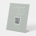 Elegant Charm Green QR Code Honeymoon Fund Sign | Zazzle