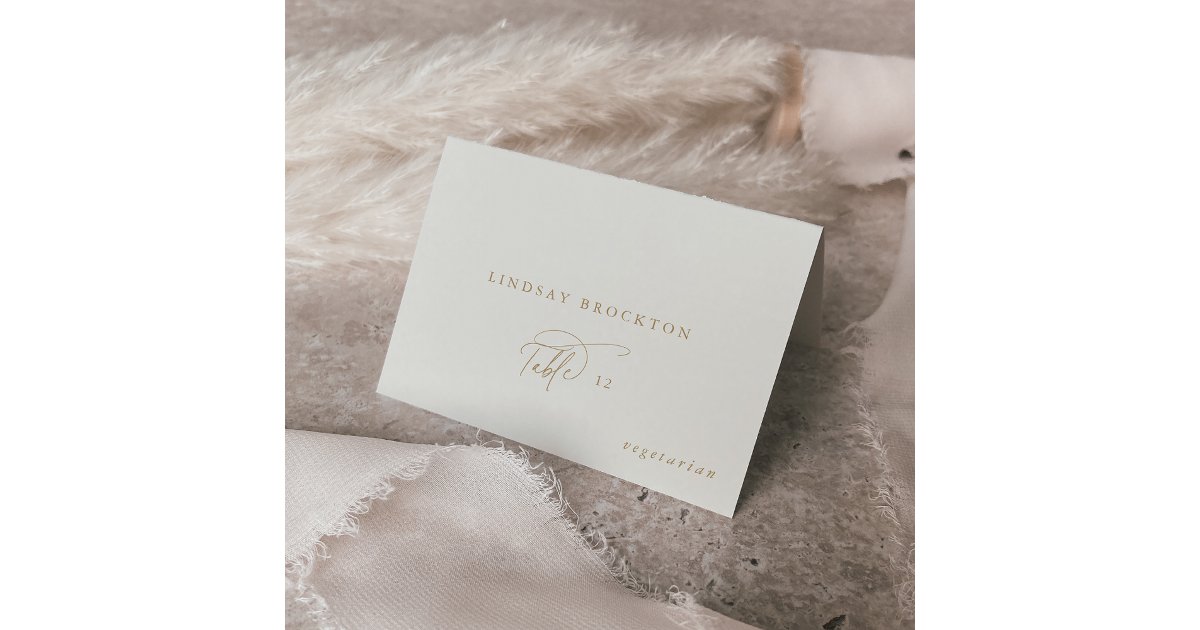 Elegant Charm Ivory Guest Name Wedding Place Cards | Zazzle