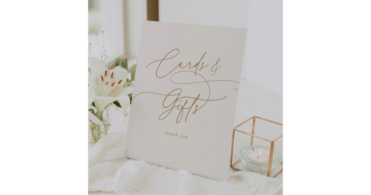 Elegant Charm Ivory Wedding Cards and Gifts Sign | Zazzle