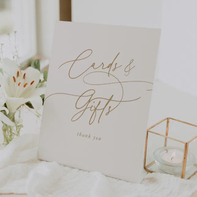 Elegant Charm Ivory Wedding Cards and Gifts Sign | Zazzle