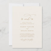 Elegant Charm Monogram Ivory and Gold Wedding Invitation | Zazzle