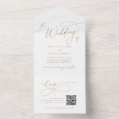 Elegant Charm QR Code Gold Wedding All In One Invitation | Zazzle
