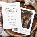 Elegant Charm Script Wedding Photo QR Code Save The Date | Zazzle