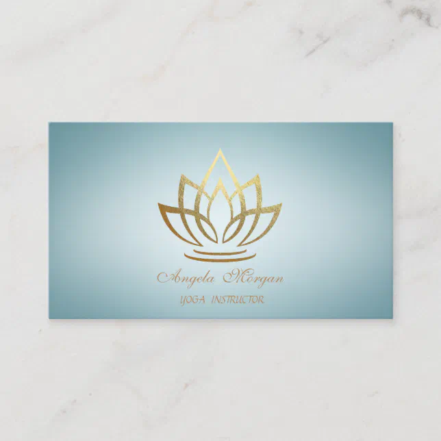 Elegant Charming Professional Gold Lotus Flower Business Card | Zazzle