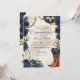 Elegant Charro Blue Rose Western Boots Quinceanera Invitation | Zazzle