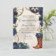 Elegant Charro Blue Rose Western Boots Quinceanera Invitation | Zazzle
