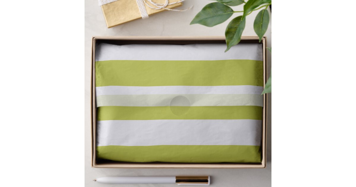 Elegant Chartreuse and White Striped Pattern Tissue Paper | Zazzle