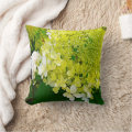 Elegant Chartreuse Green Limelight Hydrangea Throw Pillow | Zazzle