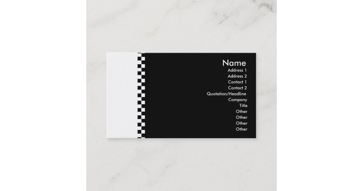 Elegant Checker Profile Card | Zazzle