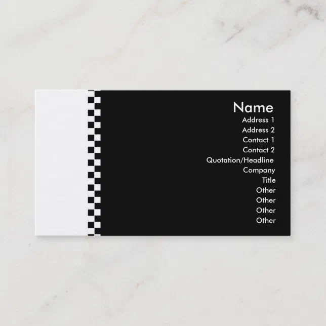 Elegant Checker Profile Card | Zazzle