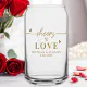 Elegant Cheers To Love Custom Gold Hearts Wedding Can Glass | Zazzle