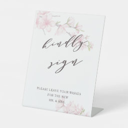 Elegant Cherry Blossom Wedding Kindly Sign | Zazzle