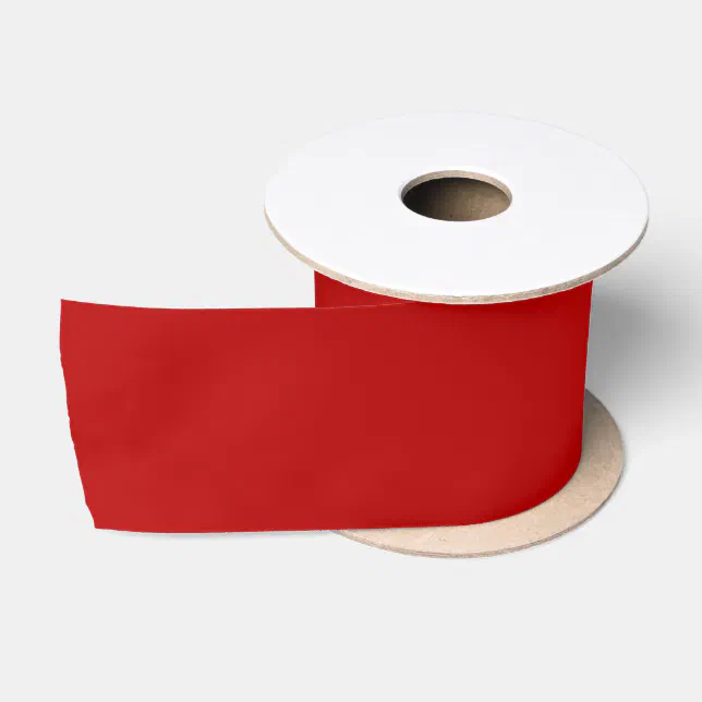 Elegant cherry red crimson plain solid classic satin ribbon | Zazzle
