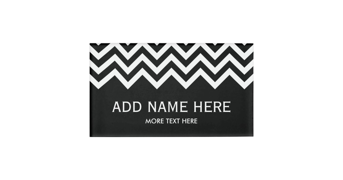 Elegant chevron pattern magnetic name tag badge | Zazzle