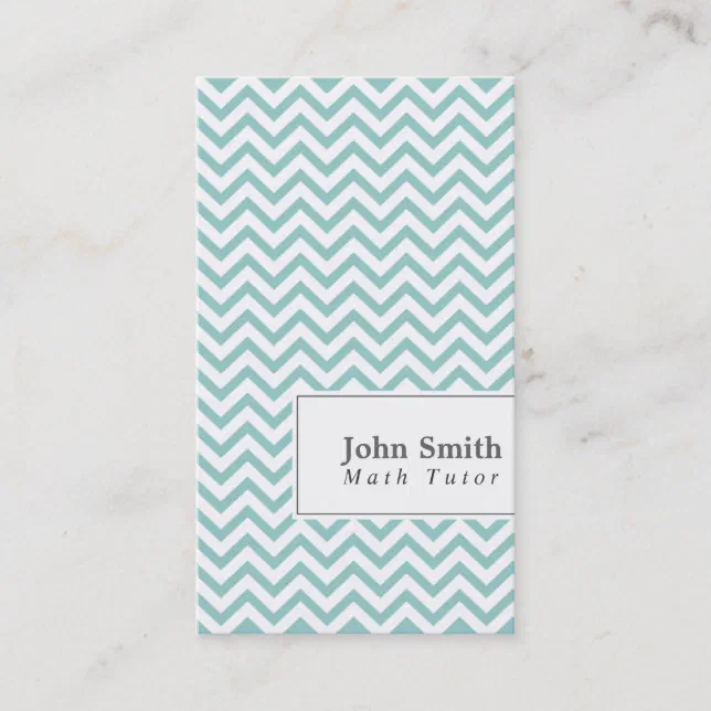 Elegant Chevron Stripes Math Tutor Business Card | Zazzle