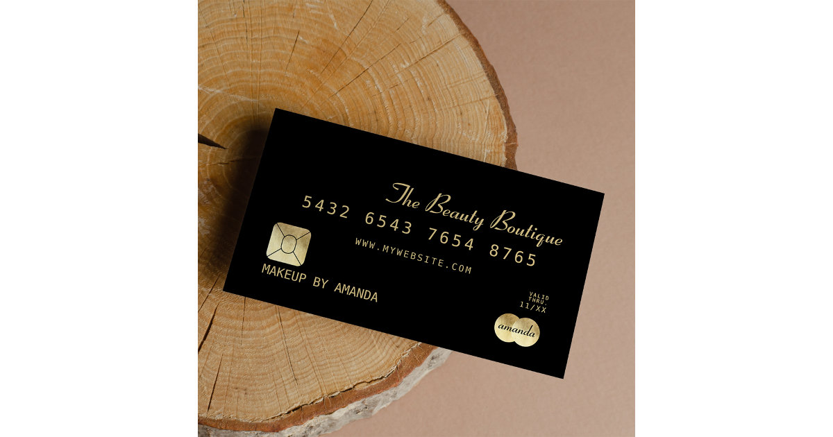 Elegant Chic Black Gold Luxury Credit Card | Zazzle